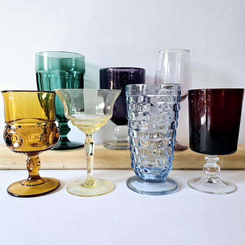 Colored Glassware - Etsy