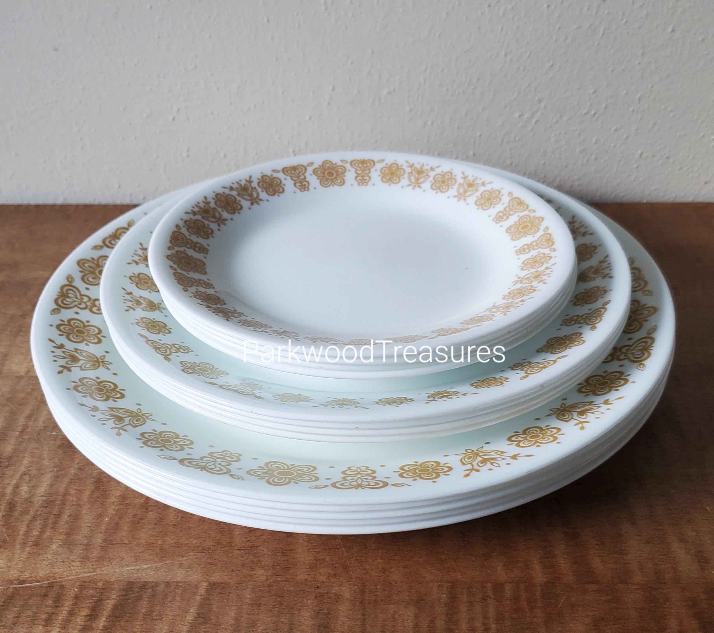 Vintage Corelle Butterfly Gold Dinnerware: 26 Piece Set for 4 Guests - Etsy