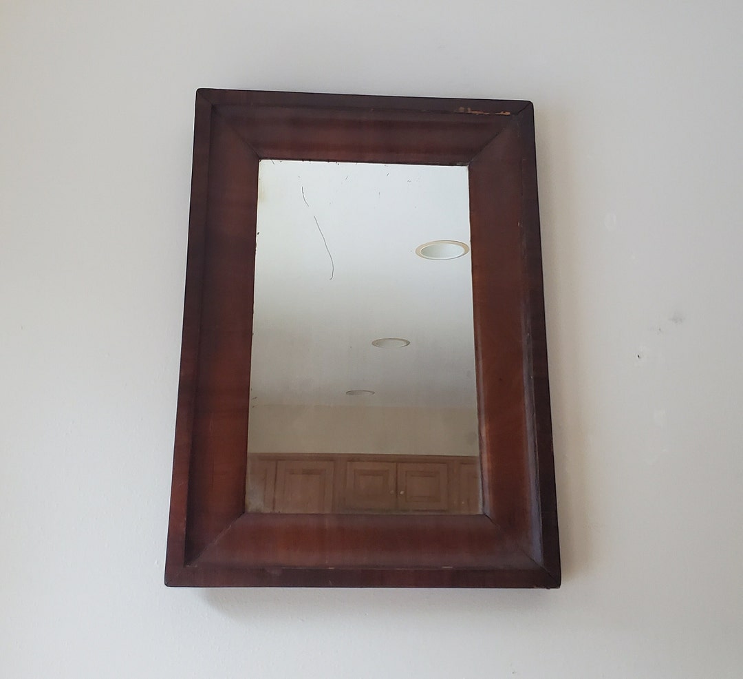 Antique Wood Framed Mirror, Narrow Space Mirror, 21 X 15, Wall Hanging ...