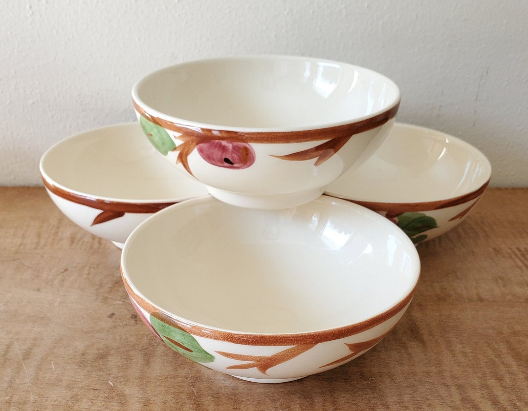 Vintage Franciscan Apple Dinnerware Set of 4 Oatmeal Bowls California ...