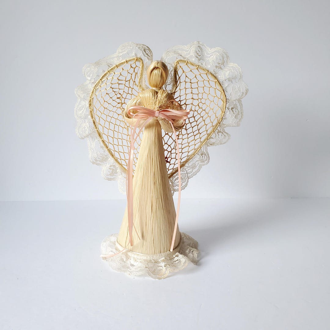 Angel Tree Topper Abaca Christmas Angel Vintage Abaca Fiber Angel 8 ...
