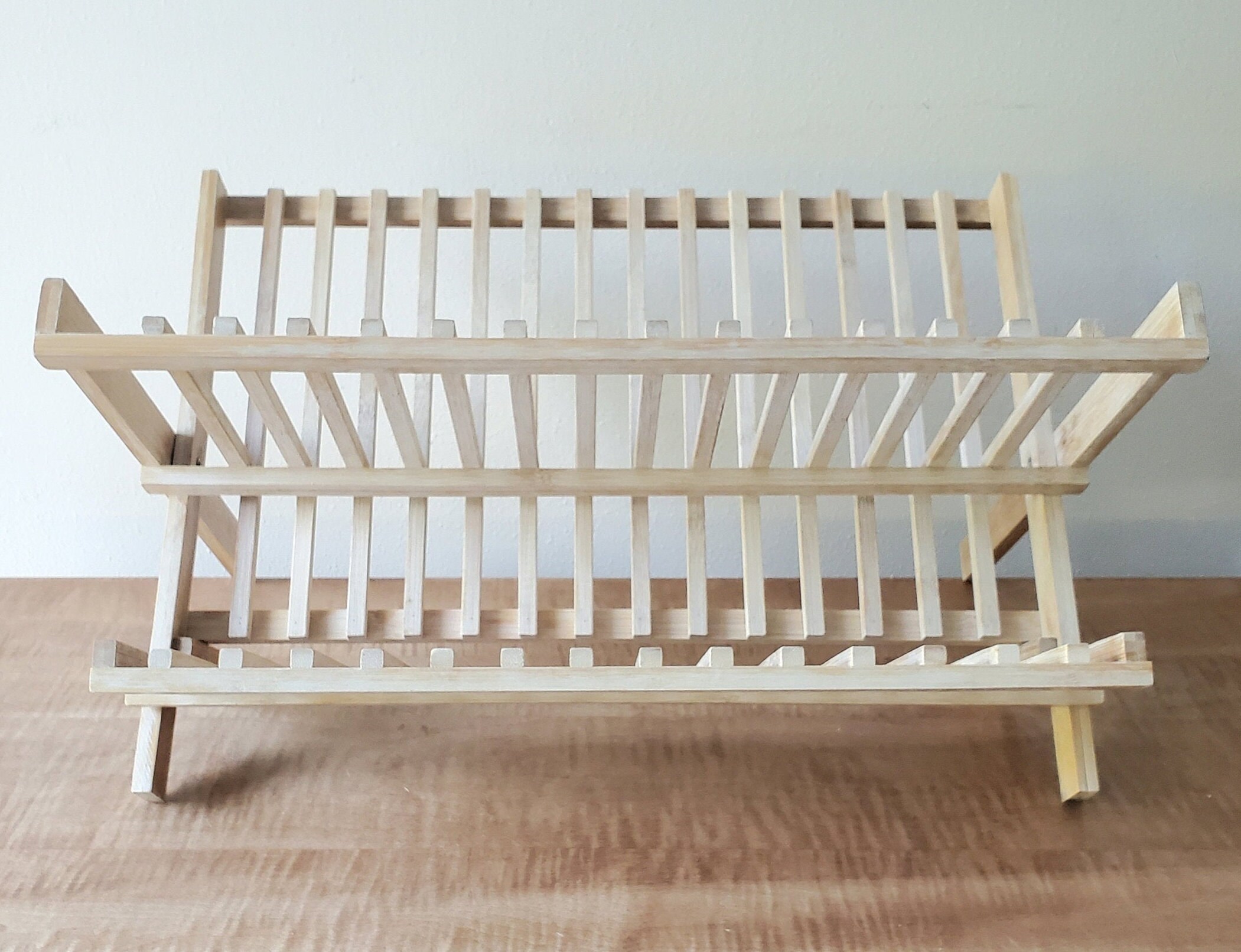 Vintage Dish Rack Dish Drainer Wood Countertop Drying Rack | Etsy