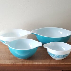 Vintage Pyrex Horizon Blue Cinderella Mixing Bowls Set of 4 - Etsy