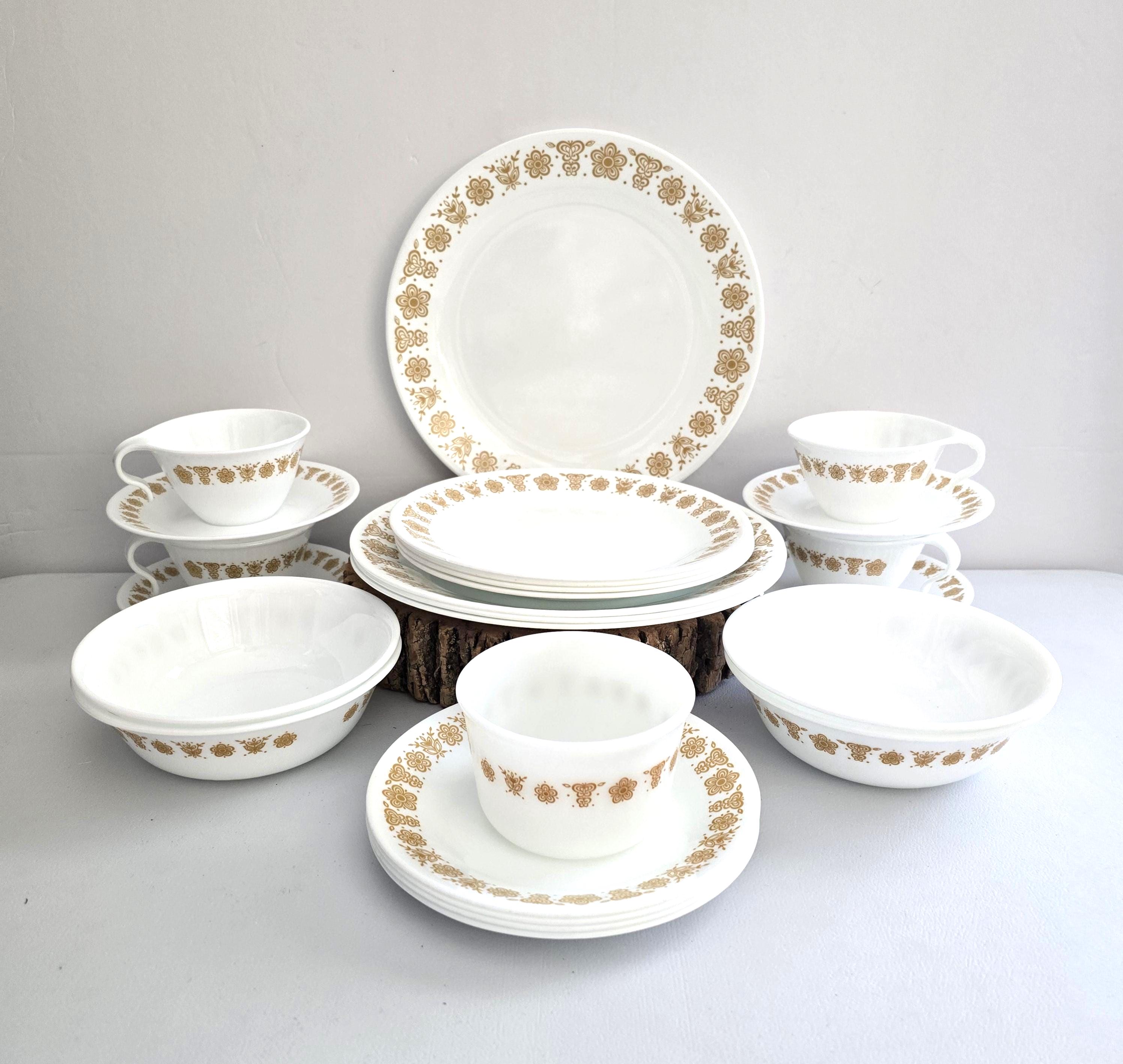 Vintage Corelle Butterfly Gold Dinnerware: 25 Piece Set for 4 Guests - Etsy