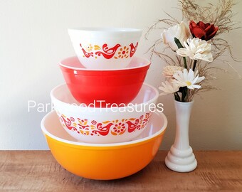 Vintage Pyrex Friendship Cinderella Nesting Bowl Set 441 442 443 444 - Etsy
