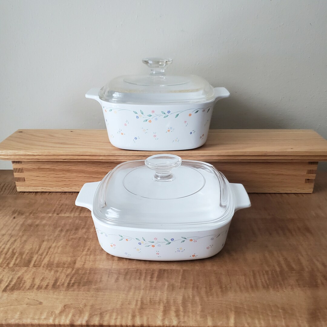 Corning Ware English Meadow Casserole Dishes + Pyrex Lids - Etsy