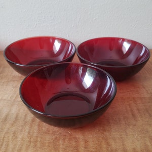 Vintage Royal Ruby Red Anchor Glass Dinnerware, Red Glassware, 16 Piece ...