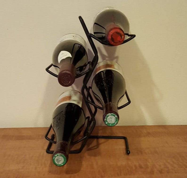 Vintage Wine Rack Metal Wine Rack Small Holds 4 Bottles | Etsy