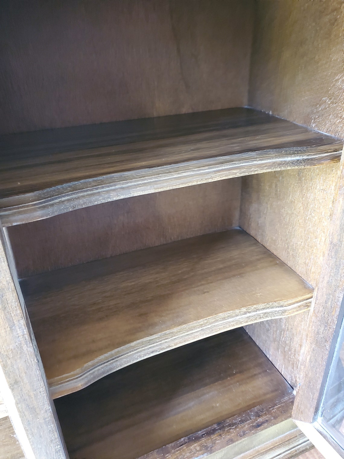 Vintage Wood Display Cabinet Wall Display Cabinet Glass - Etsy