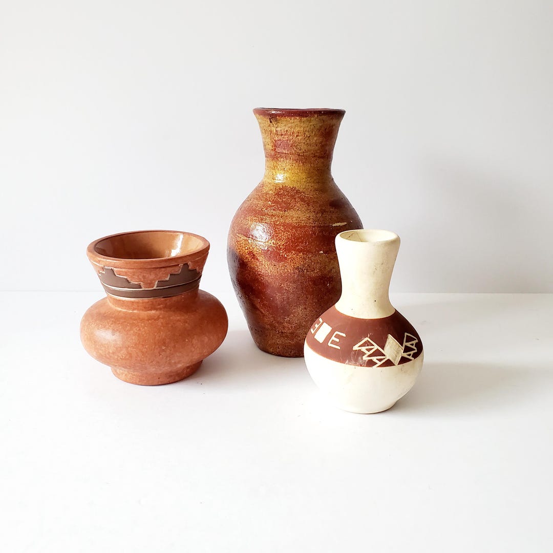 Ceramic Vases Vintage Studio Pottery Vases Southwestern Design - Etsy