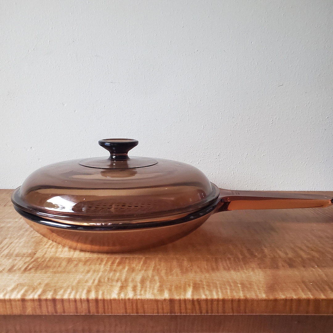 Vintage Corning Visions Glass Cookware Visionware Amber Brown 11 Pieces ...