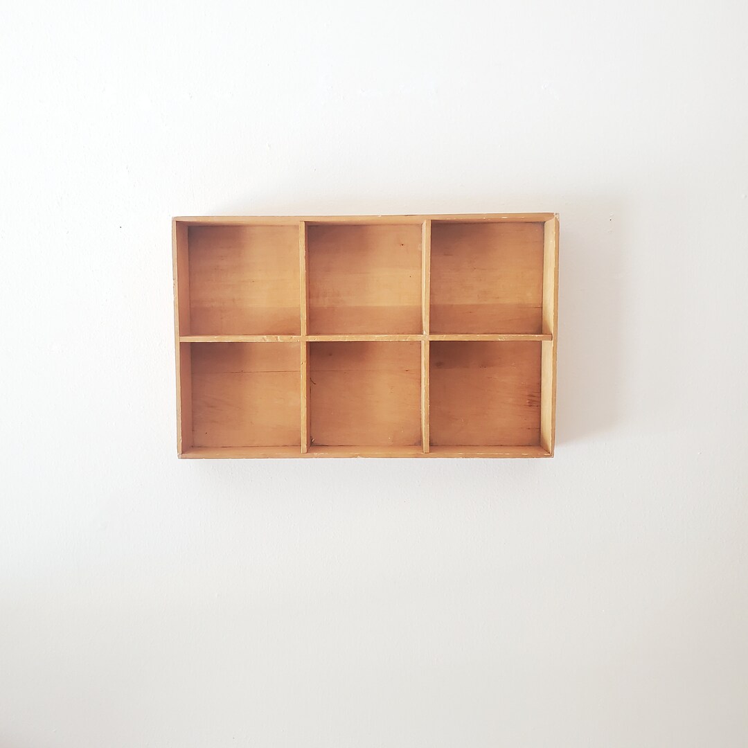 Cherry Wood Wall Hanging Display Shelving, Vintage Vertical or ...