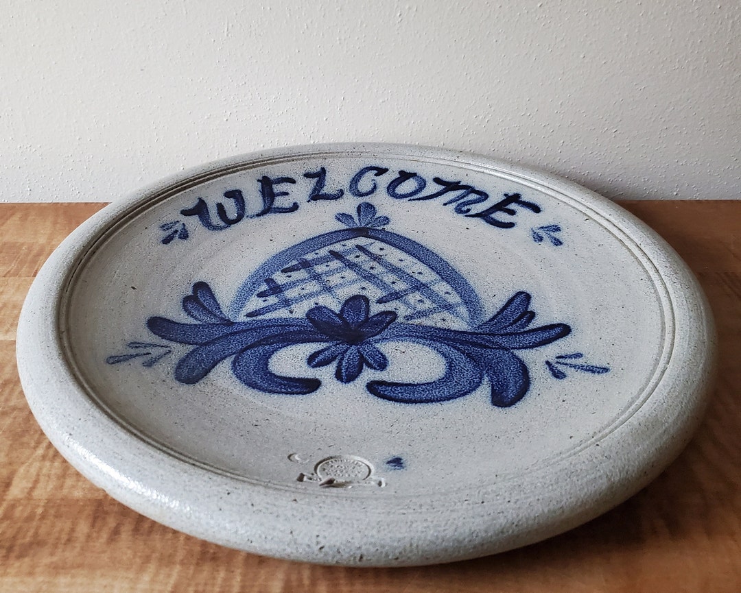 Vintage Rowe Pottery Works Chop Plate, Rowe Welcome Plate, Rowe Salt ...