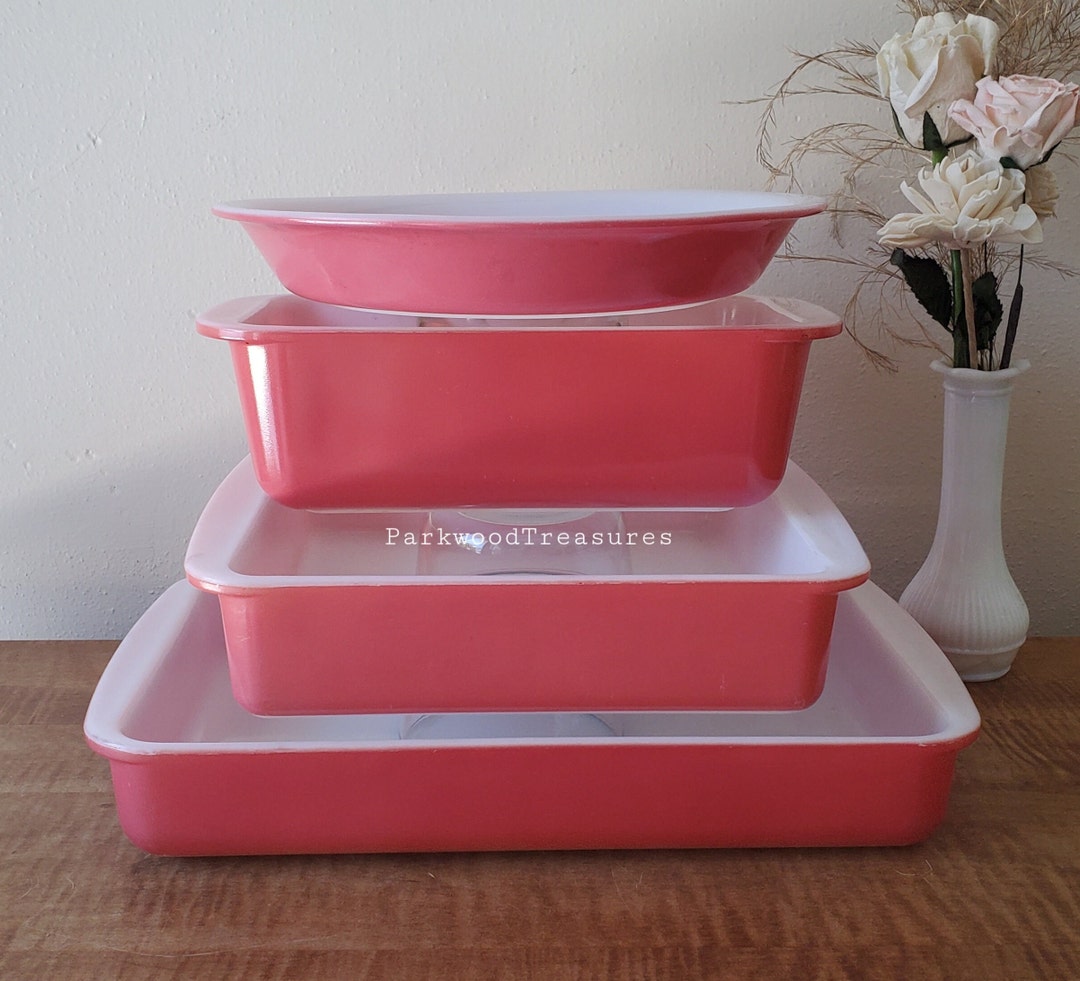 Pyrex Flamingo Pink Baking Pans 4 Vintage Pyrex Pink Bakeware - Etsy
