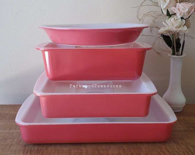 Vintage Pyrex Flamingo Pink Baking Pans - Etsy