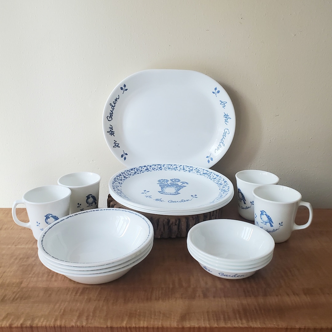 Vintage Corelle in the Garden Dinnerware Set: 17-piece Service for 4 - Etsy