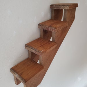 Vintage Shelves Tier Wall Shelf Display Stair Steps Wood Wall Hanging ...