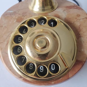 1990s Vintage Italian Rose Marble Rotary Phone: Details in Description ...