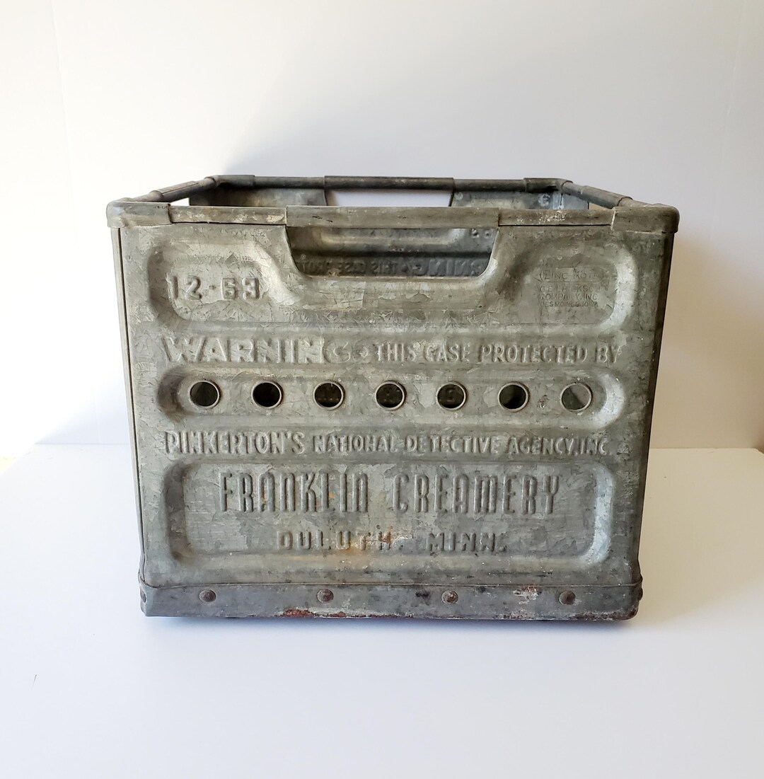 Dairy Crate Vintage Metal Milk Crate Franklin Creamery Duluth MN - Etsy