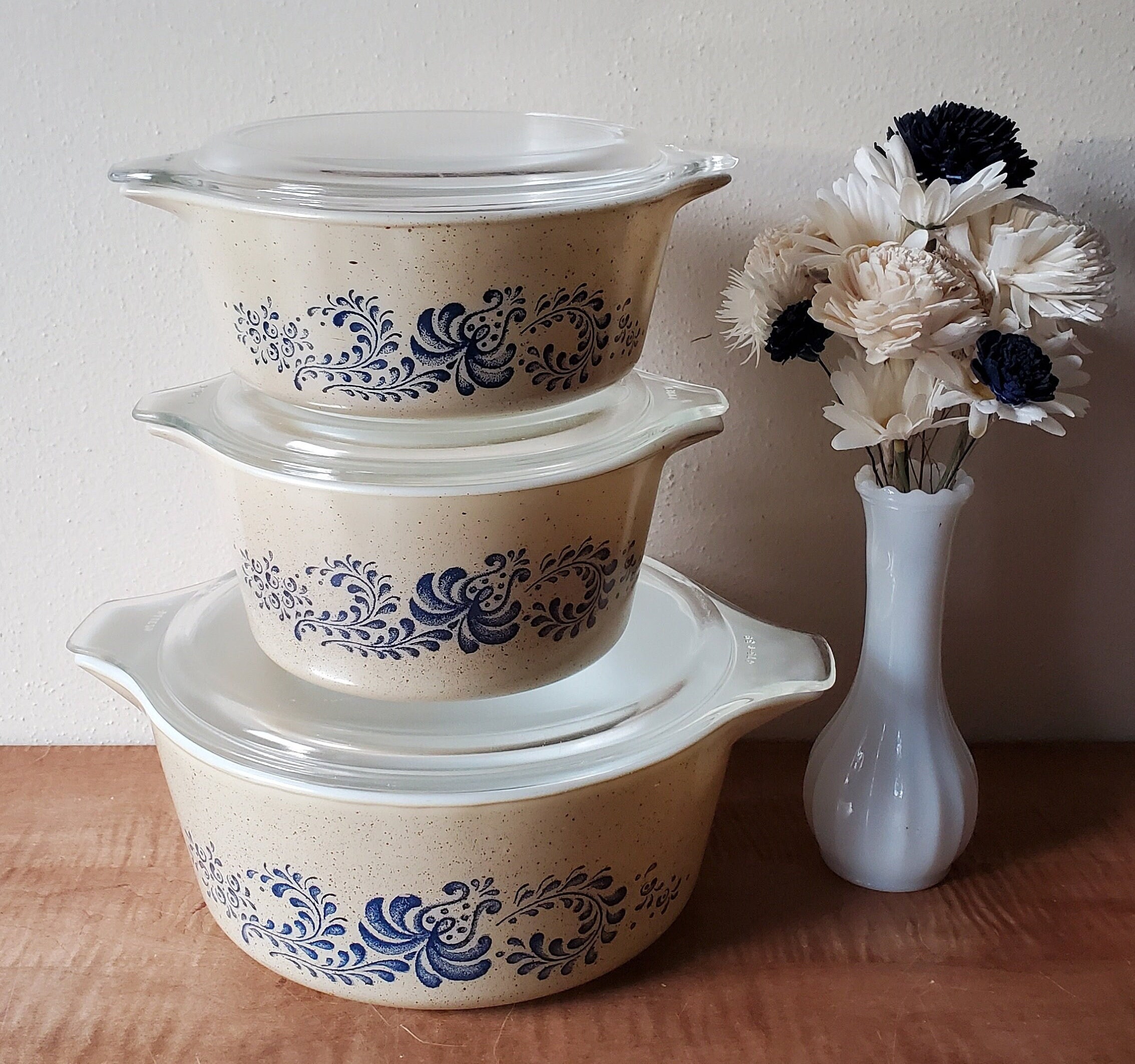 Vintage Pyrex Homestead Homestead Casserole Dishes Lids - Etsy