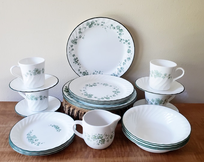 Corelle by Corning Callaway Ivy Swirl Pattern Dinnerware, USA Made, 8 ...