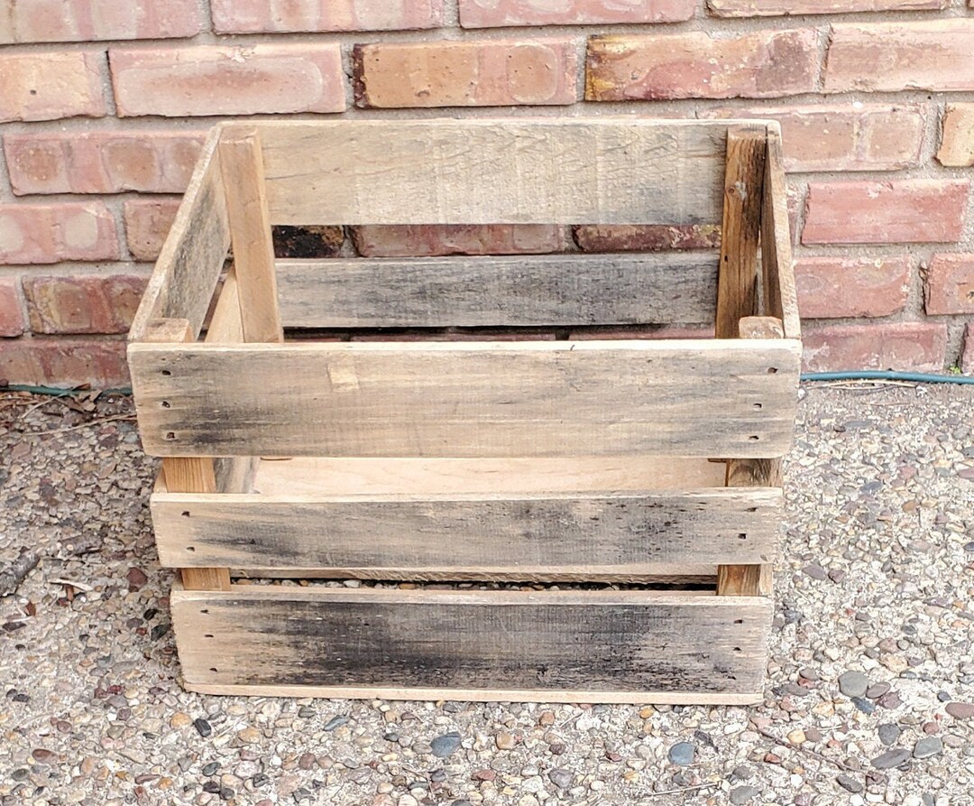 Vintage Large Wooden Storage Crate, Farm Crate, Entryway Organization ...