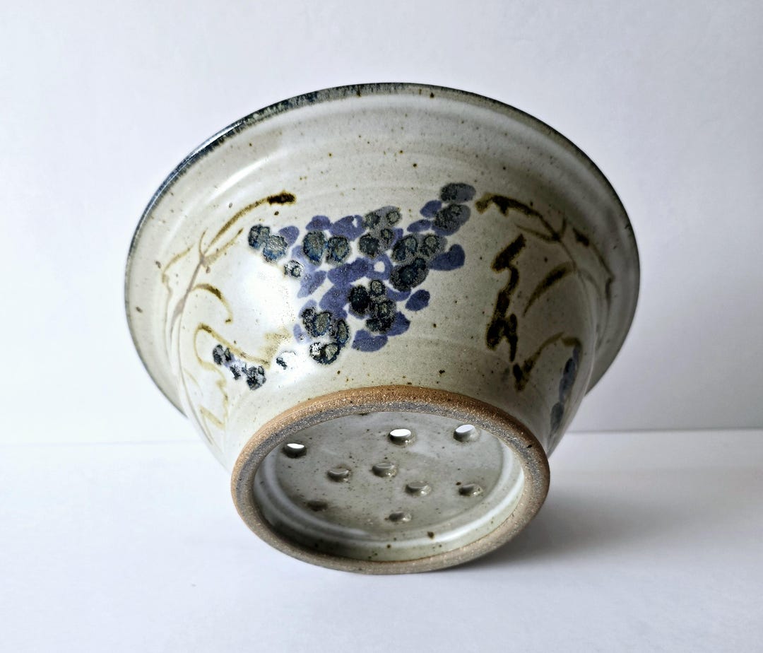 Ceramic Fruit Bowl Colander 9 Inch Vintage Studio Pottery Strainer - Etsy