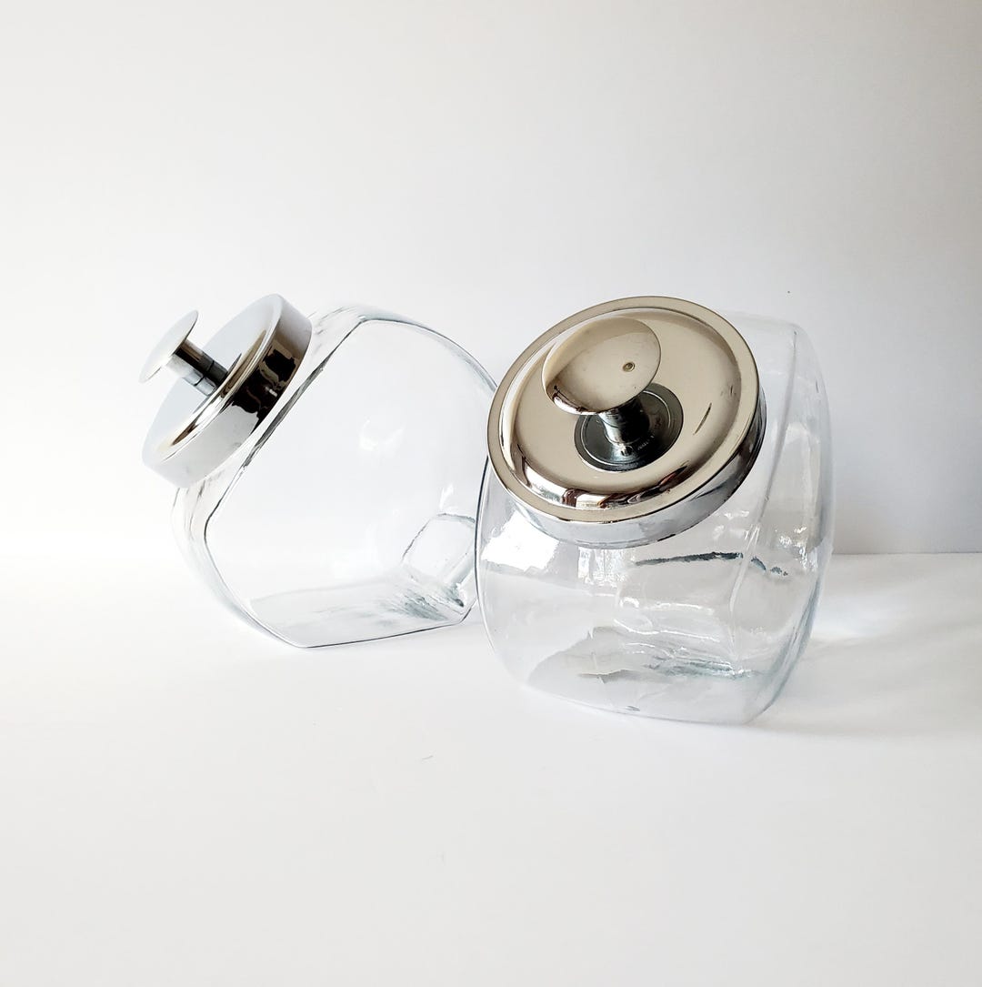 1/2 Gallon Glass Slant Jars 2 Vintage Candy Store Tilt Jars - Etsy