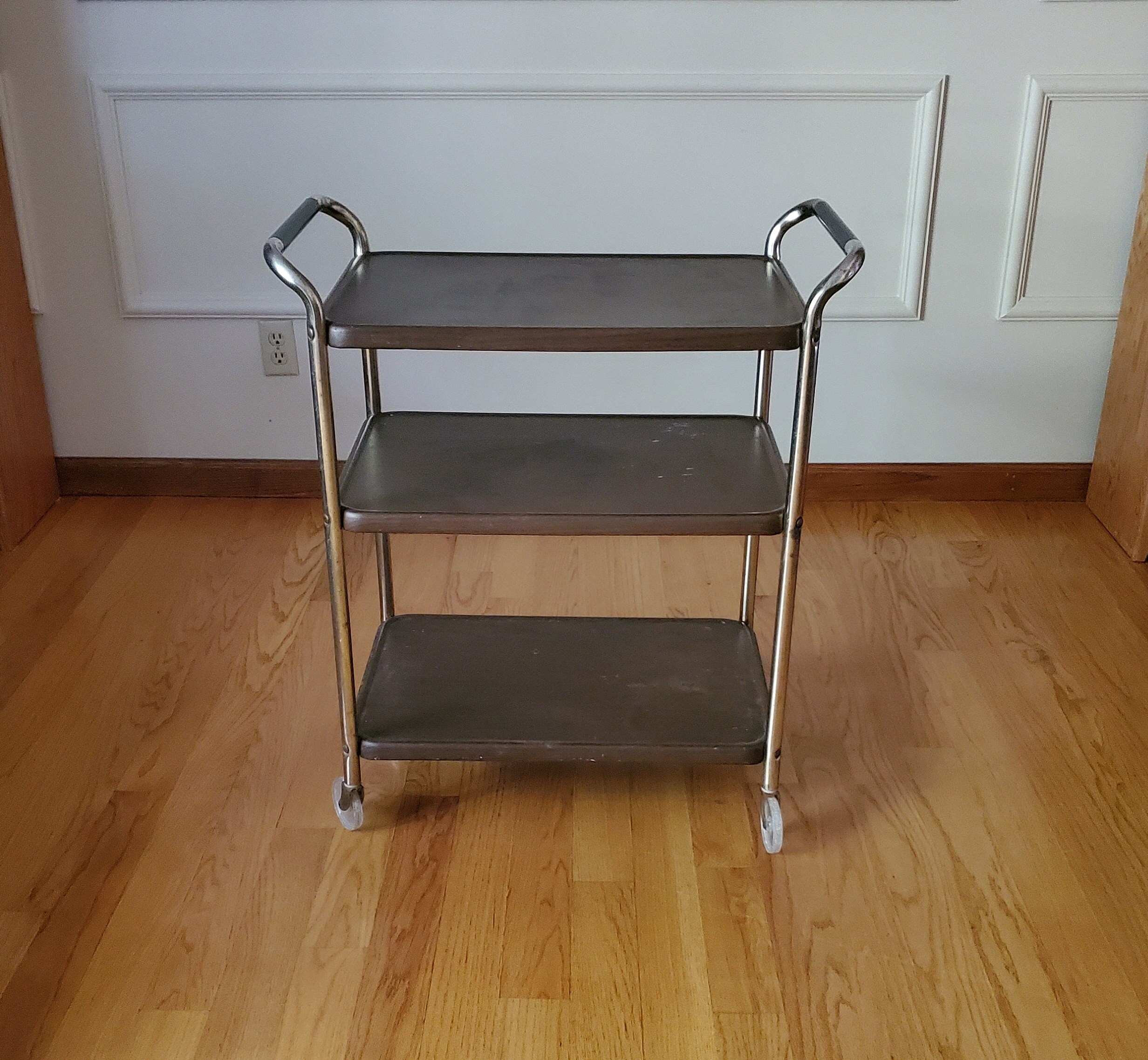 Metal microwave cart store