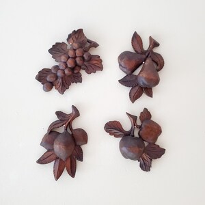 Antique Wood Fruit Wall Decor, Hand Carved Walnut From German Black ...