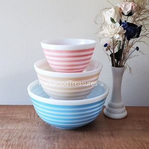 Vintage Pyrex Stripe 401-403 Mixing Bowls - Etsy