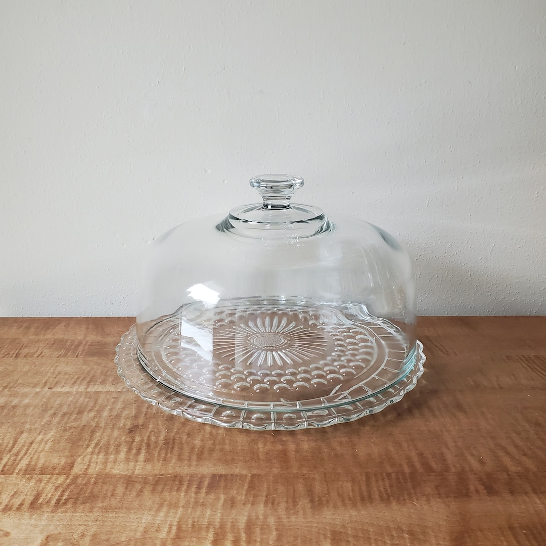Vintage Cake Plate With Glass Dome - Etsy