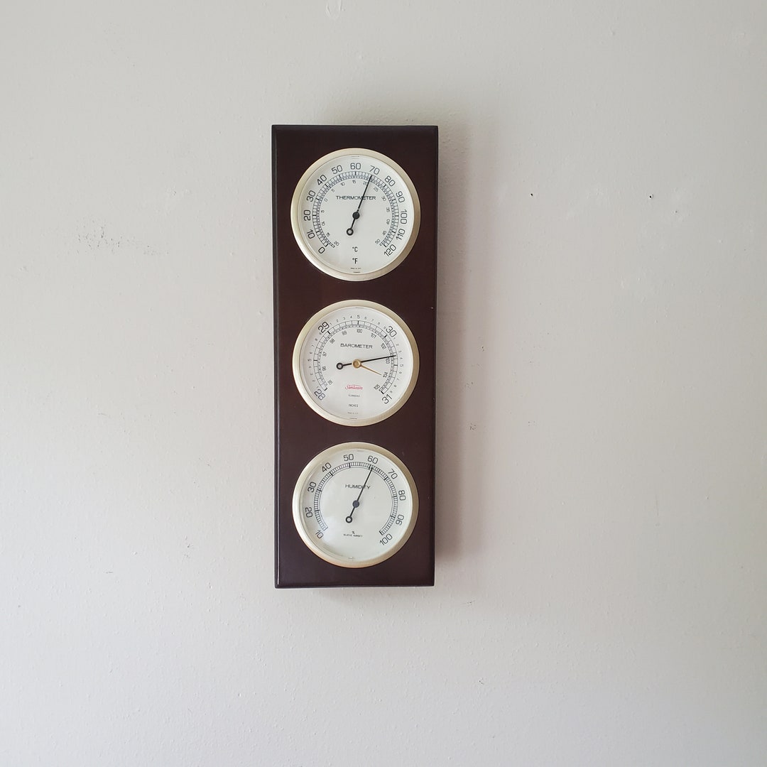 Vintage Working Barometer, Weather Station Sunbeam Temperature ...