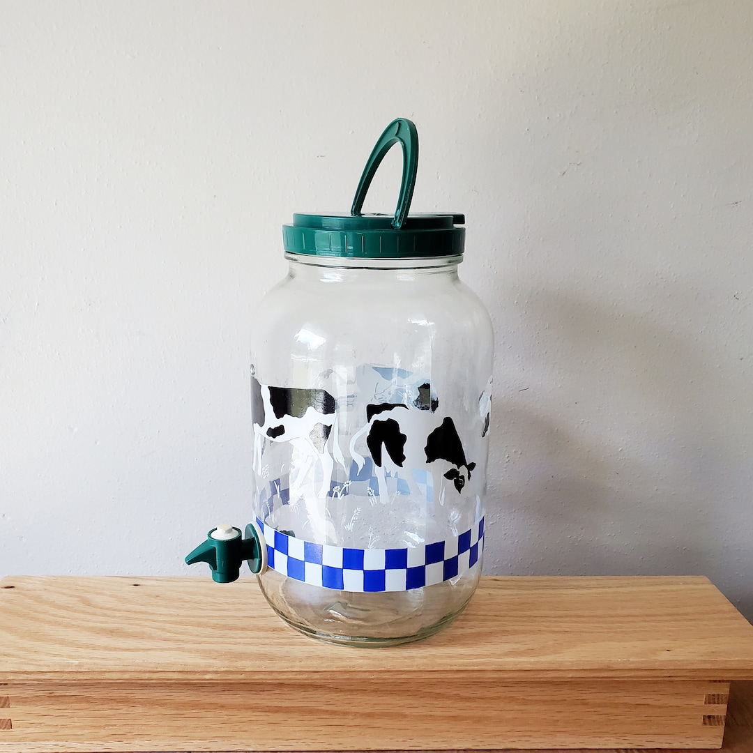 Vintage Sun Tea Jar, Ice Tea Jug, Glass Gallon Ice Tea Jar, Cows - Etsy