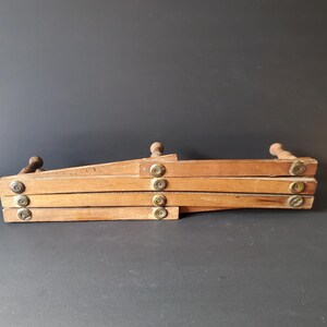 Antique Expandable Peg Rack, Vintage Wood Accordion Rack Entryway ...