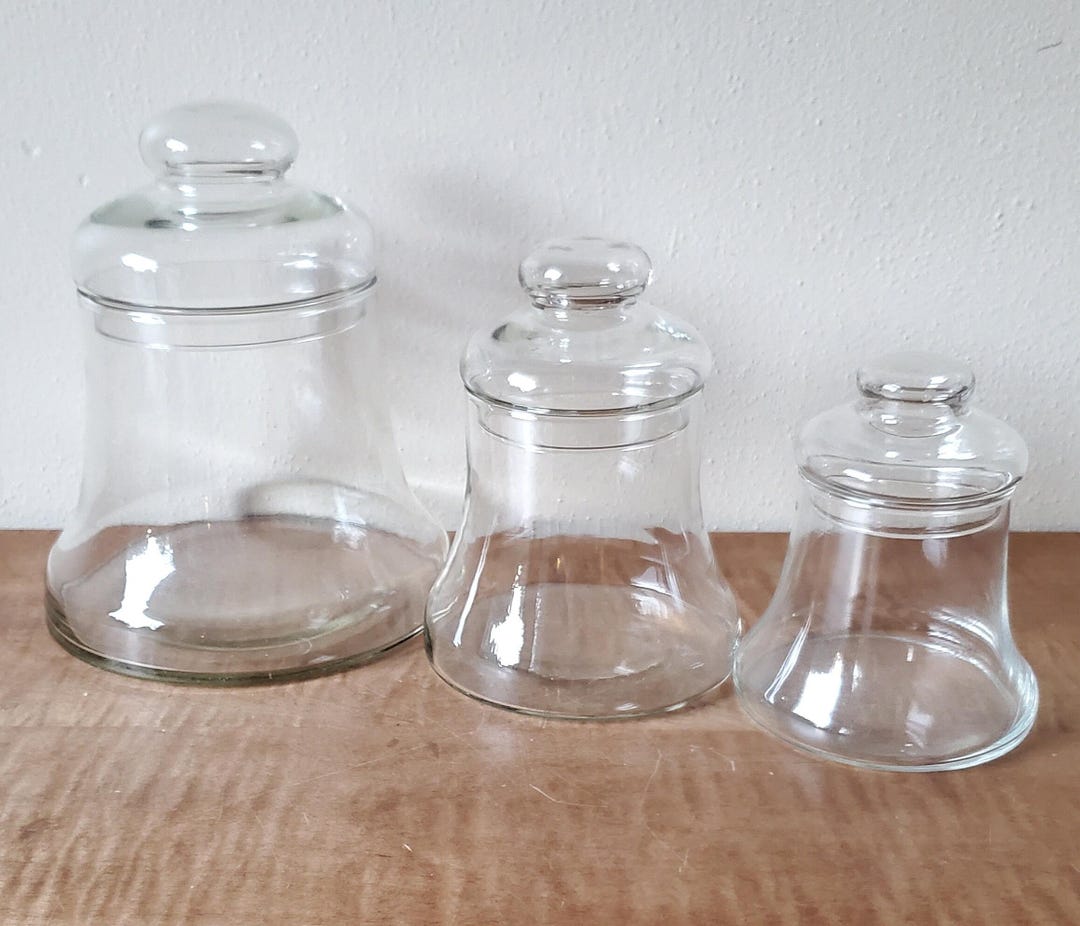 Vintage Apothecary Jars, 3 Libbey Liberty Bell Jars, 1976 Bell Shaped ...