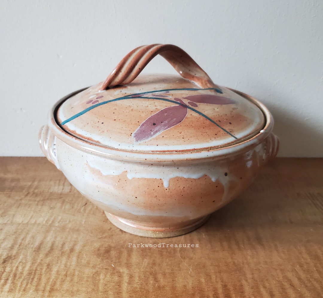 Vintage Stoneware Pottery Dutch Oven Casserole, Bean Pot, Soup Crock ...