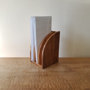 Vintage Mail Organizer, Note Card Holder, Desk Caddy, Small Wooden 7 X ...