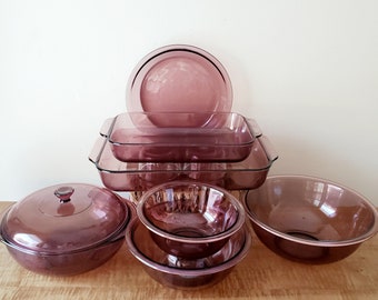 Cranberry Pink Pyrex Originals Glass Nesting Bowls Complete Set of 3 ...