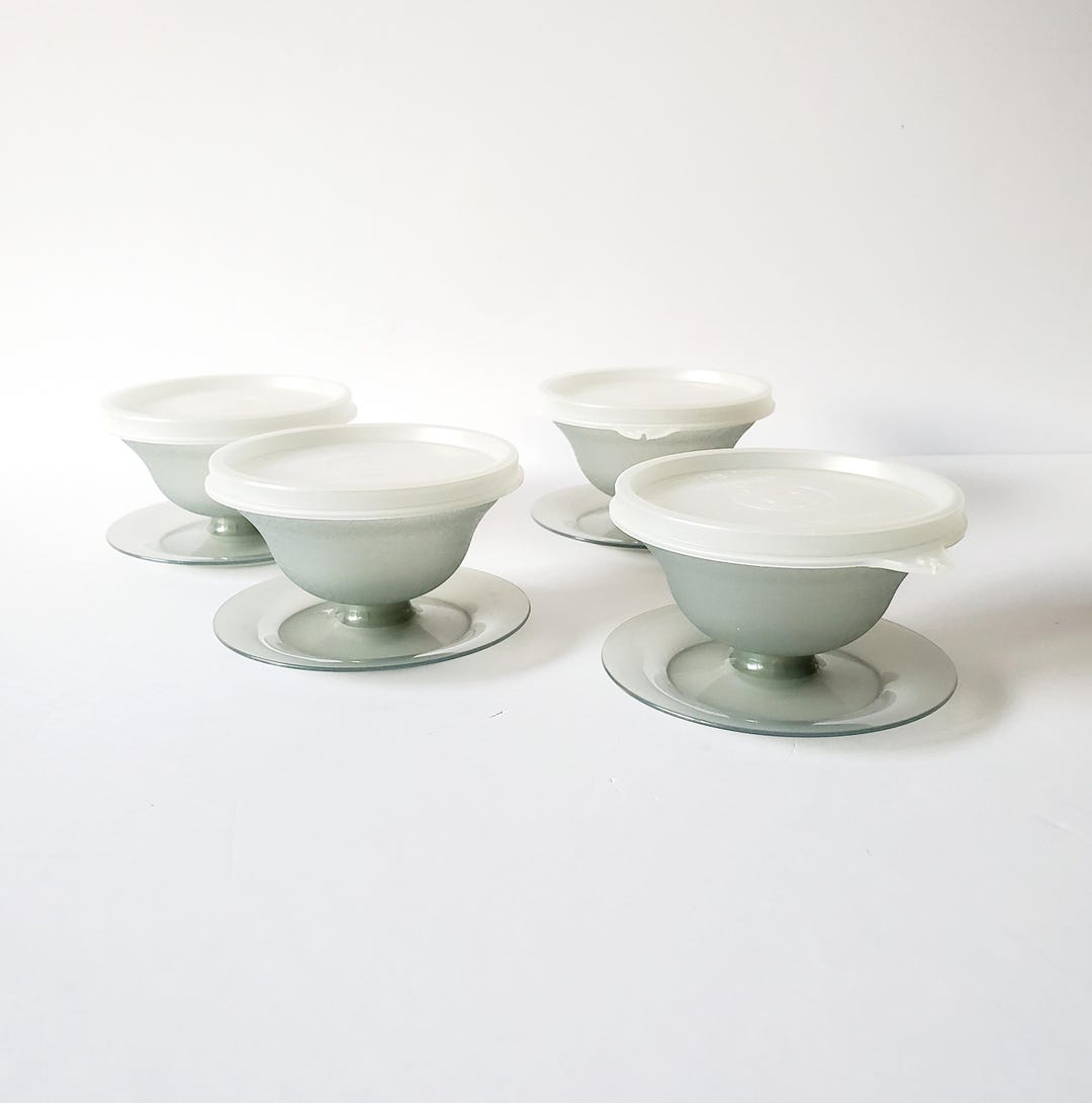 Tupperware Pudding Cup Set of 4 Vintage Gray Tupperware Cups - Etsy