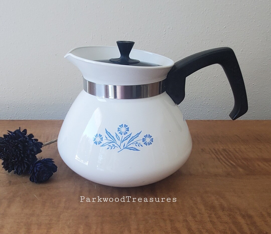 Vintage Corning Ware 6 Cup Teapot Blue Cornflower - Etsy
