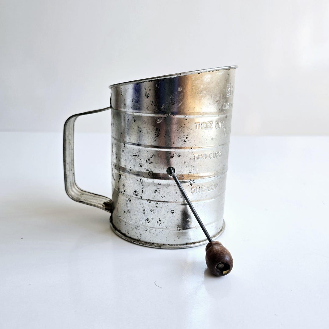 Bromwell Sifter Vintage 3 Cup Bromwell Metal Sifter Wood Handled - Etsy