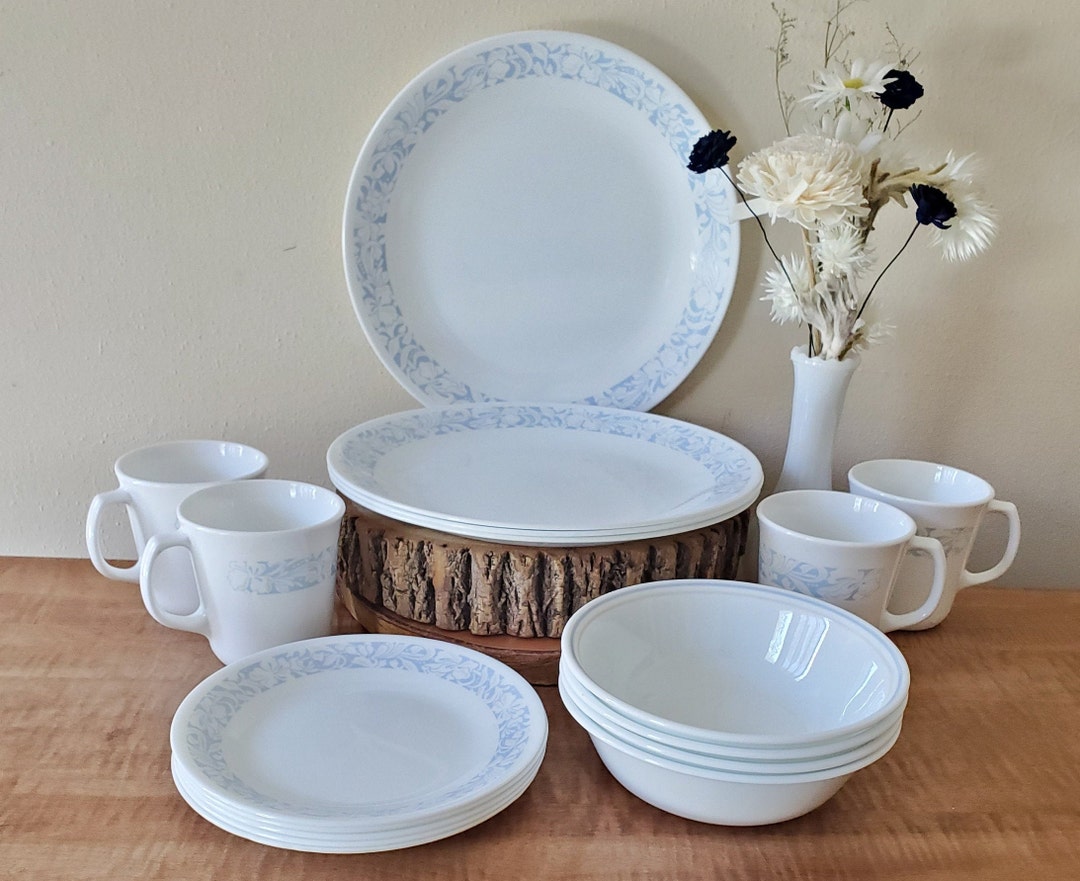 Vintage Corelle Sea & Sand Dinnerware: 16 Piece Set for 4 Guests ...