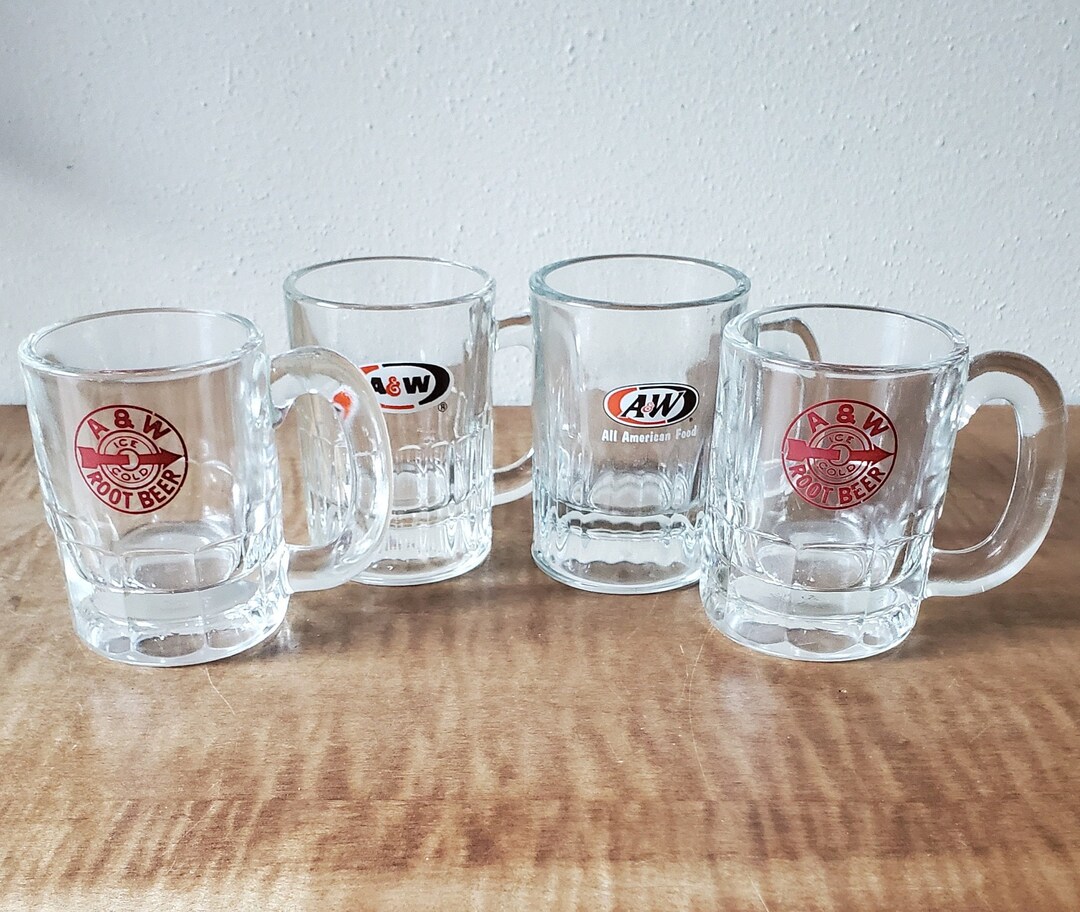 Vintage A&W Root Beer Mugs, AW Root Beer Float Mugs, Set of 4 Kid's A ...