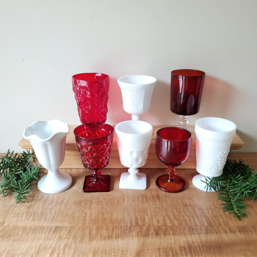 Vintage Mixed Wine Goblets, Red and White Wine Glassware, Choice of 3 ...