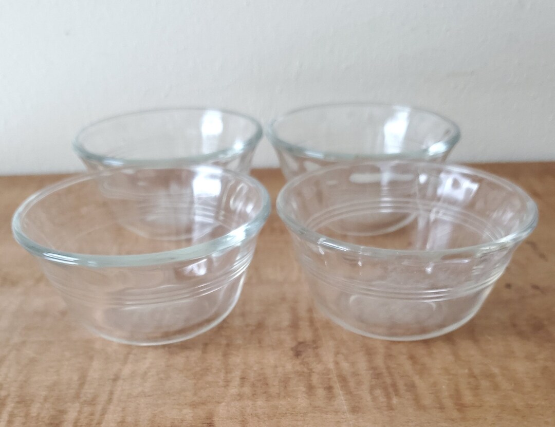 Pyrex Glass Prep Bowls, Ramekin Bowls, Set of 4, Vintage Pyrex Custard ...