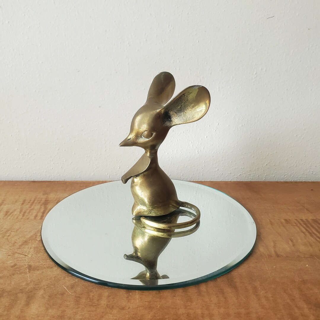 Vintage Brass Mouse Figurine - Etsy