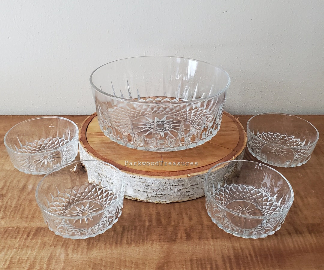 Vintage Arcoroc Glass Bowls, Set of 5, Glass Salad Bowls - Etsy