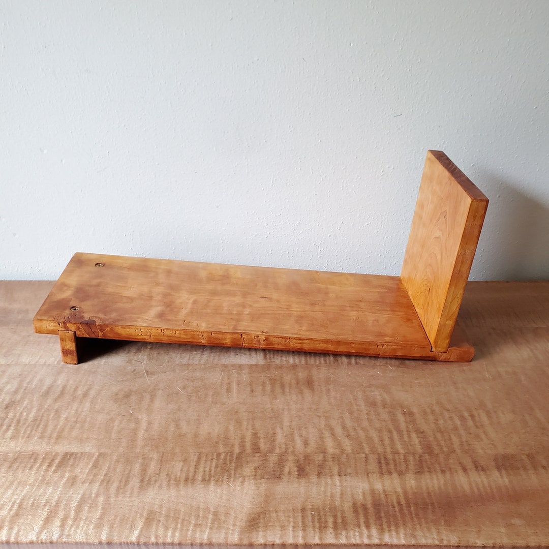 Slanted Wood Book Rack Shelf - Etsy