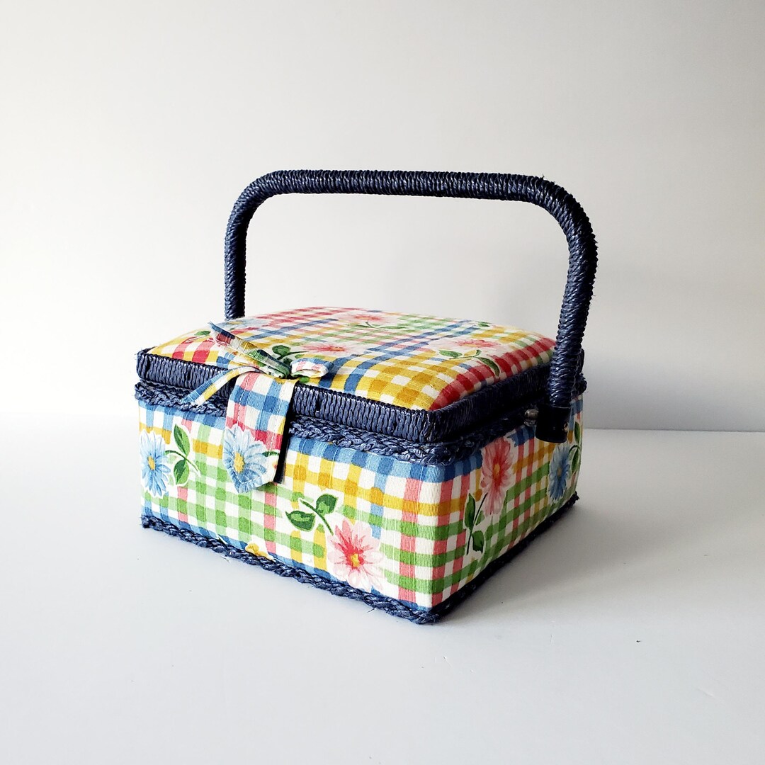 Sewing Box With Tray Vintage Small Sewing Basket - Etsy